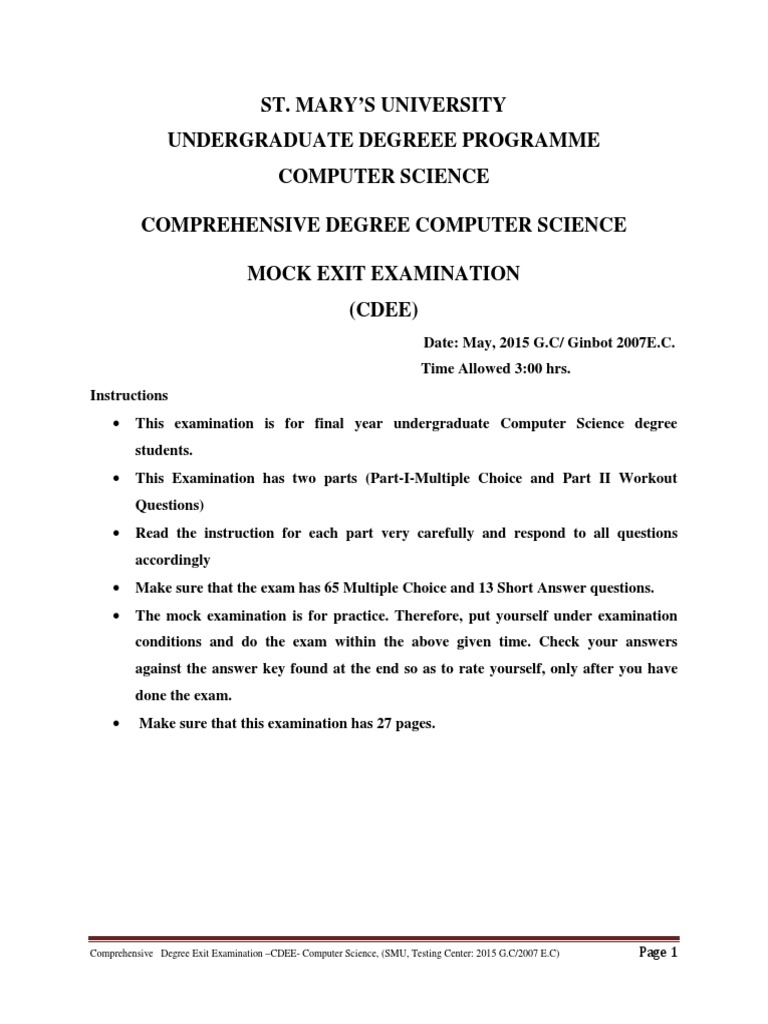 Cdee Computer Science Upload 2015SM 3 | PDF | Class (Computer ...