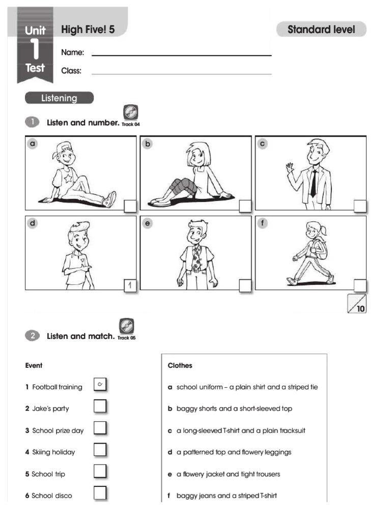 PDF hf5 Standard Tests 1 - Compress PDF | PDF | T Shirt | Test (Assessment)