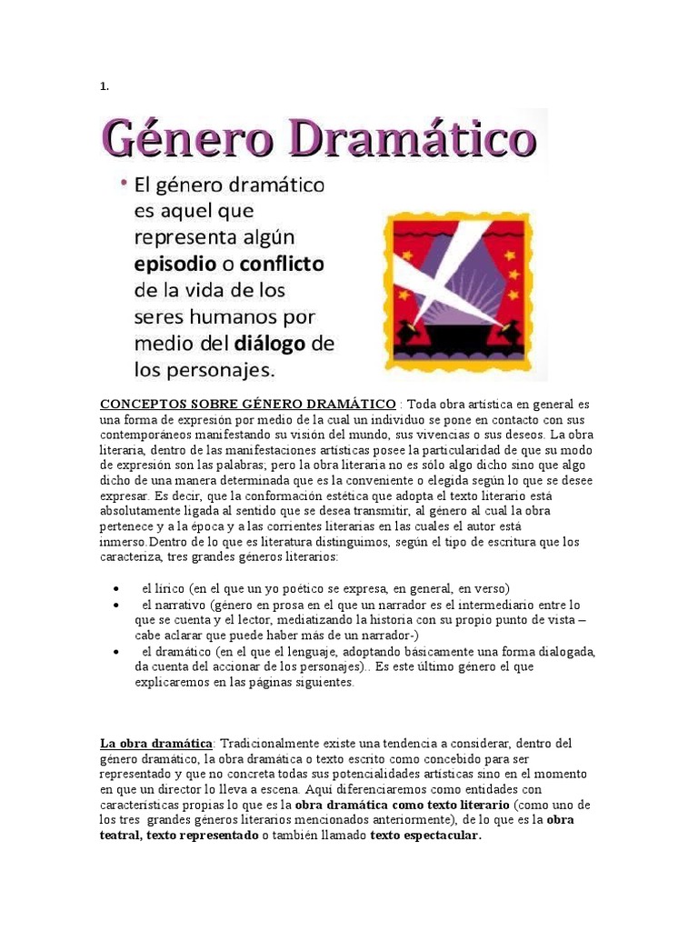 Género Dramático | PDF | Teatro | Autor