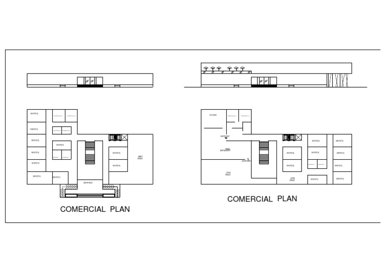 Floor Plan for a Multi-Use Commercial Building Showing Shop Spaces ...