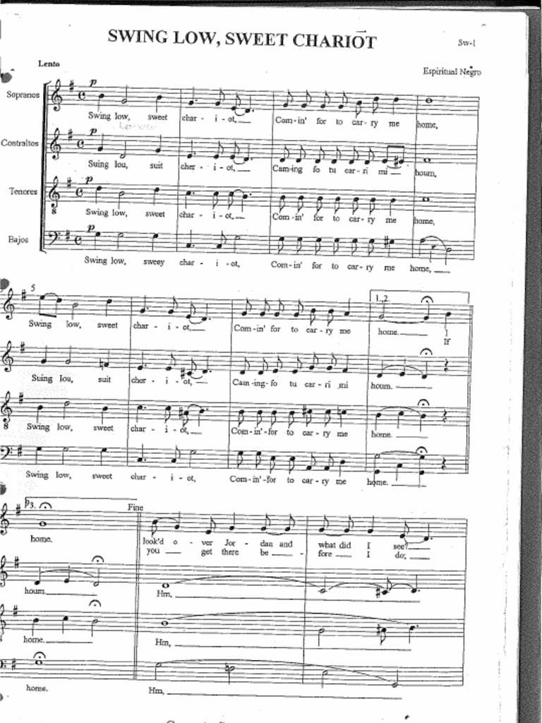 Swing Low Sweet Chariot | PDF
