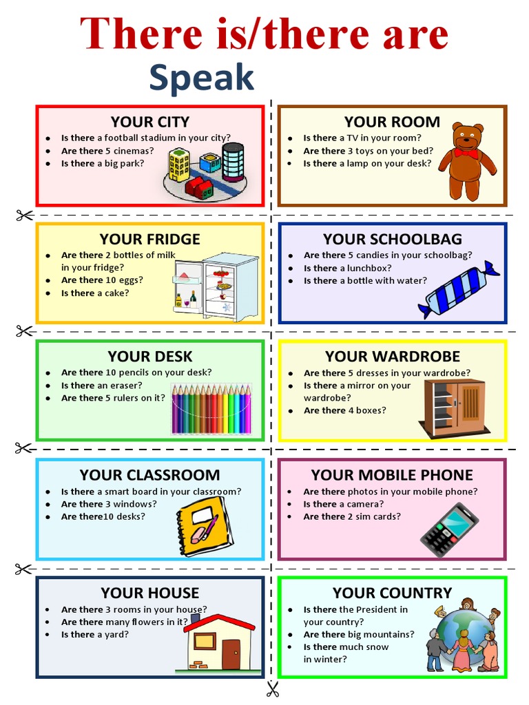 Speaking Cards: There Is/Are Activities | PDF