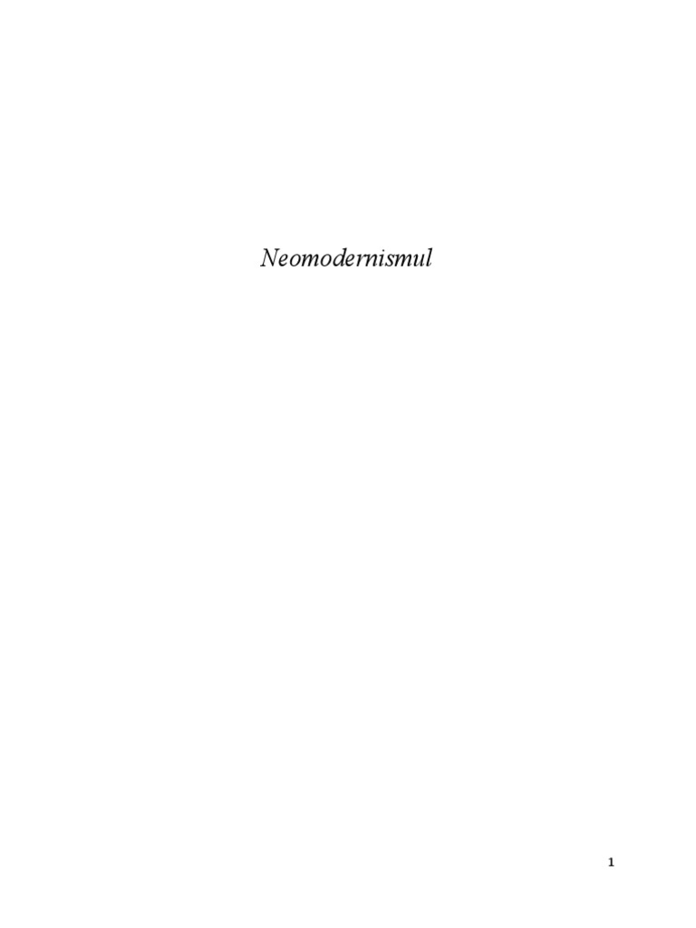 Neomodernismul | PDF