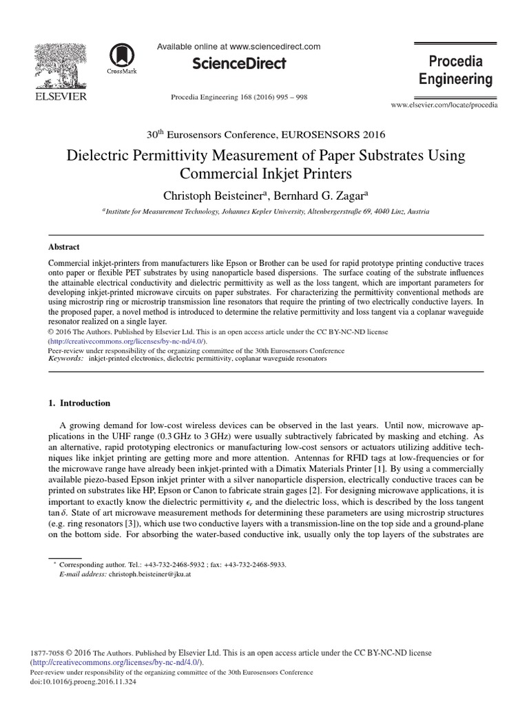 Dielectric Permittivity Measurement of Paper Subst | PDF | Transmission ...