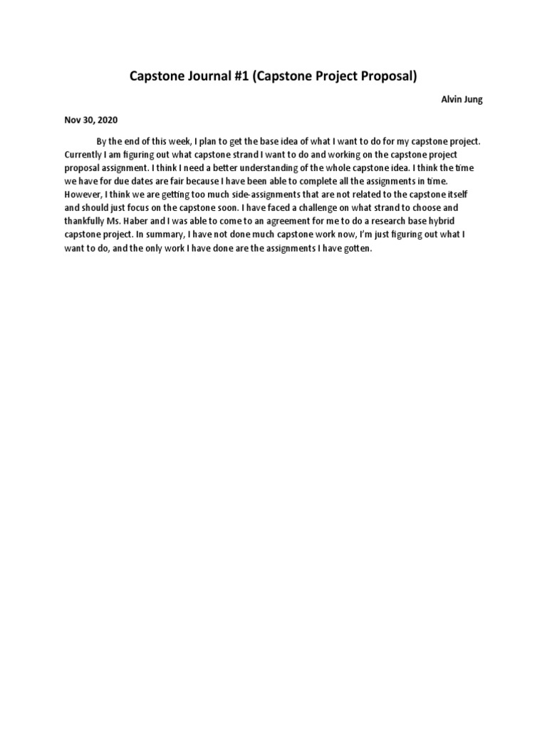 Capstone Journal 1 | PDF