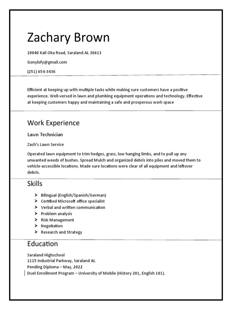 Zach Brown Final Resume | PDF