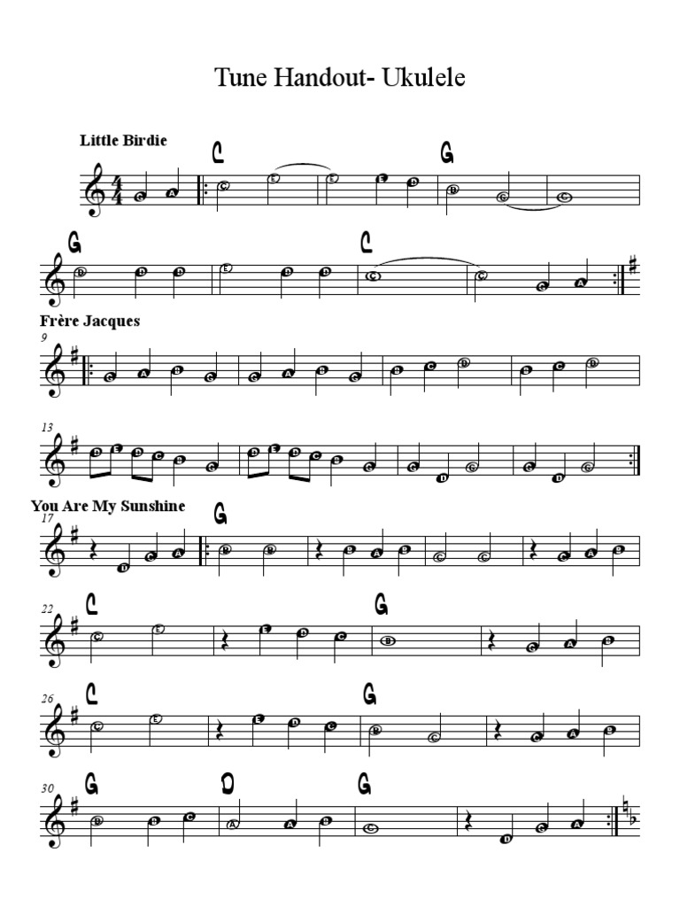 Basic Ukulele Melodies | Download Free PDF | Entertainment (General)