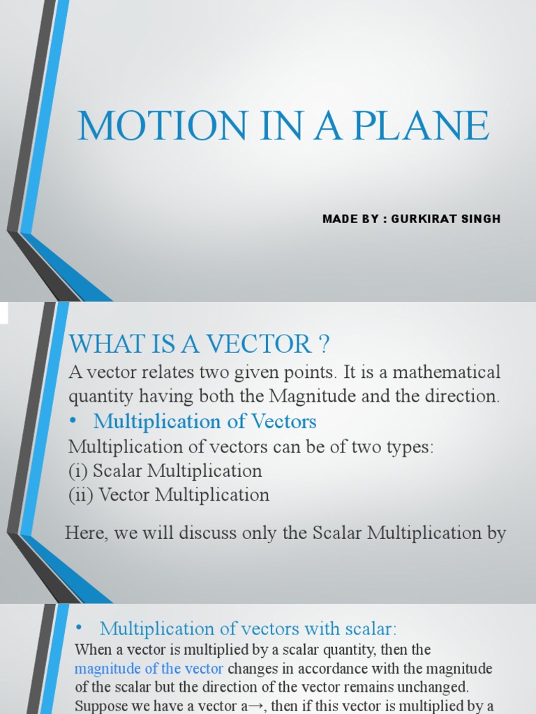 Motion in A Plane: Made By: Gurkirat Singh | PDF | Euclidean Vector | Acceleration