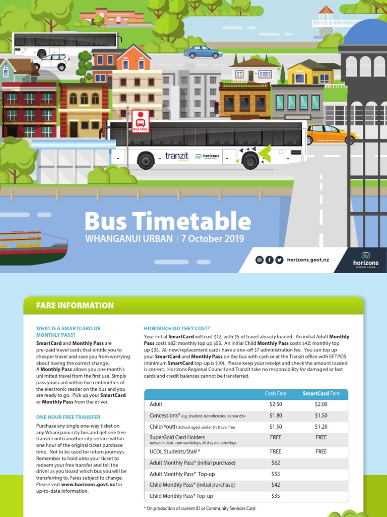 Whanganui Urban Bus Timetable | PDF | Smart Card | Public Transport