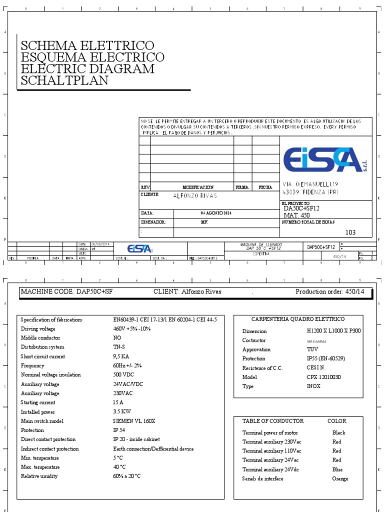 Schema Elettrico Esquema Electrico Electric Diagram Schaltplan | PDF ...