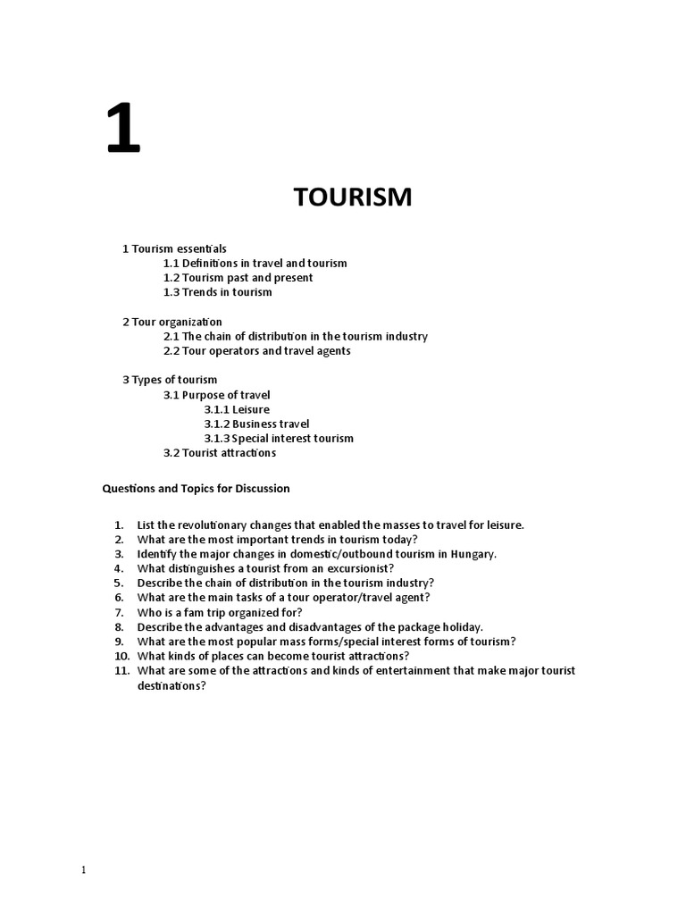 Tourism: Questions and Topics For Discussion | PDF | Tourism | Airlines