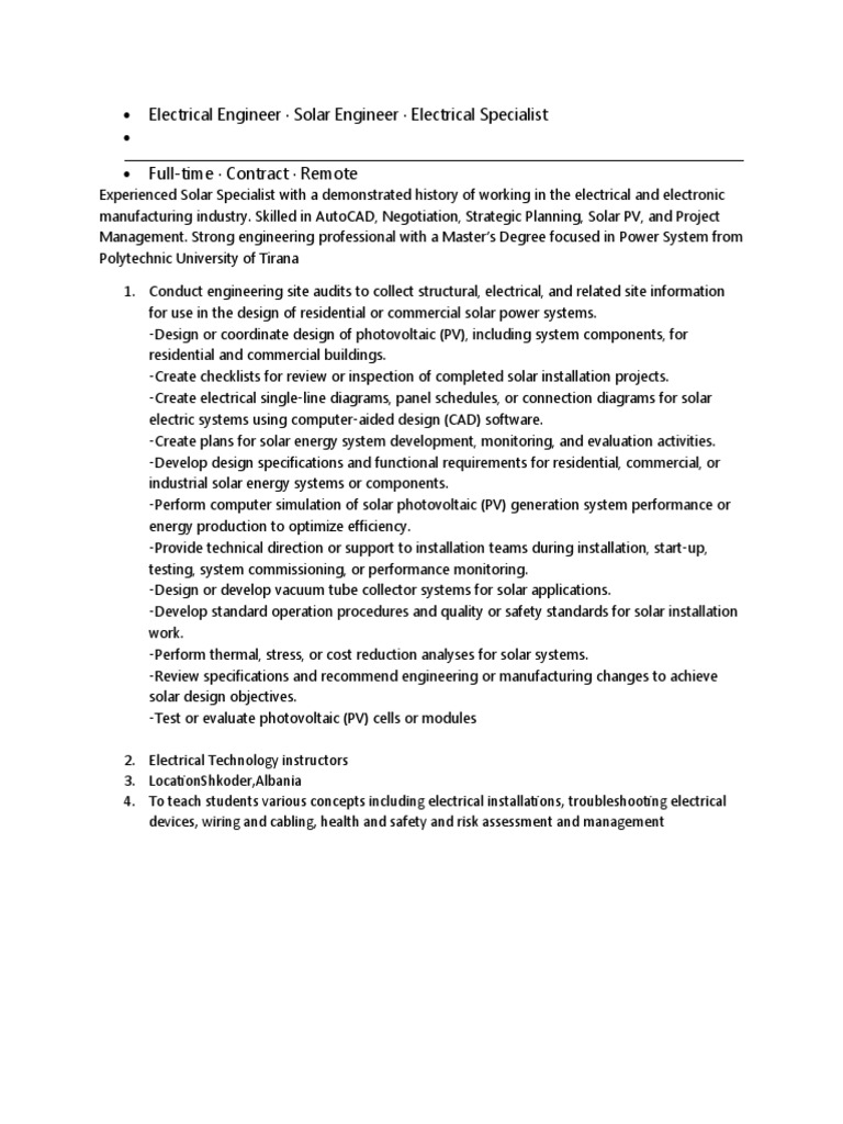 Electrical Engineer Linkedin | PDF