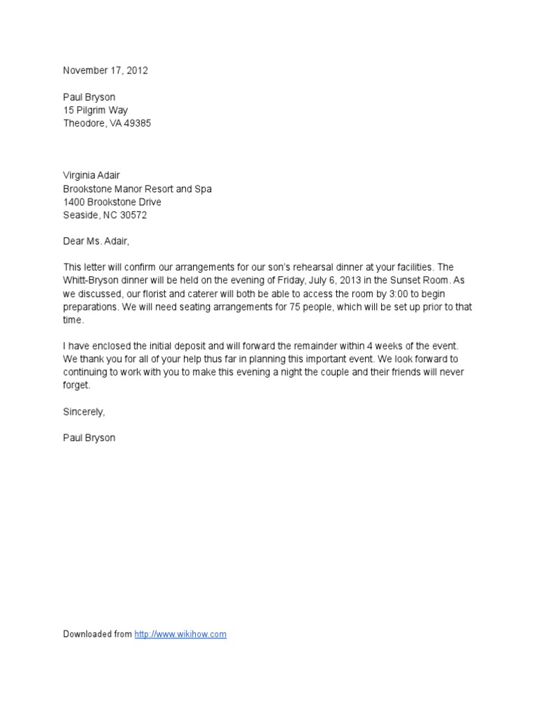 Formal Confirmation Letter | PDF