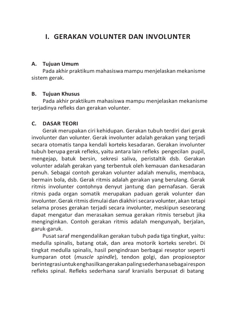 Gerakan Volunter Dan Involunter | PDF
