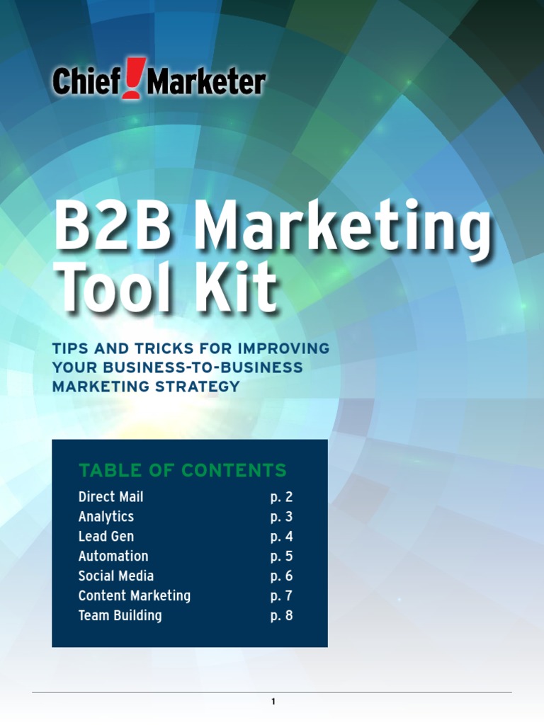 B2B Marketing Toolkit | PDF | Analytics | Direct Marketing B2B Marketing Toolkit | PDF | Analytics | Direct Marketing