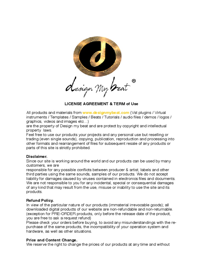 License Agreement & Term of Use | PDF