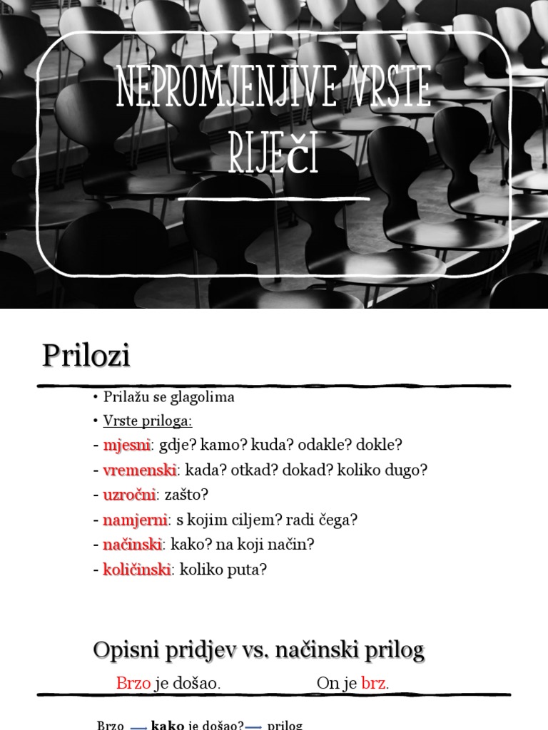 Nepromjenjive Vrste Riječi | PDF