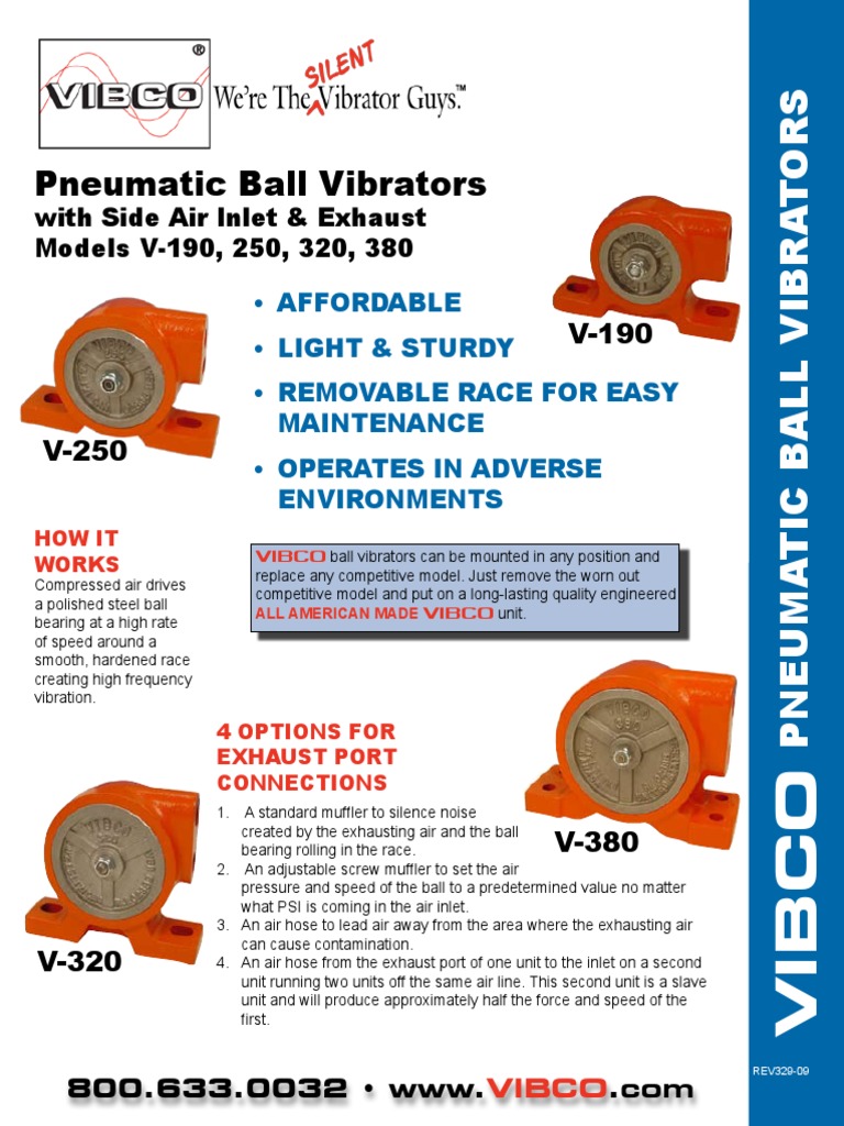 VIBCO Pneumatic Ball Vibrators Overview | PDF | Internal Combustion ...