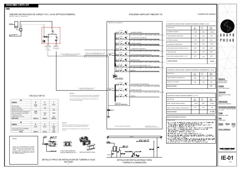 Ie 01 - Diagrama Unifilar PDF | PDF | Física | Cantidades fisicas