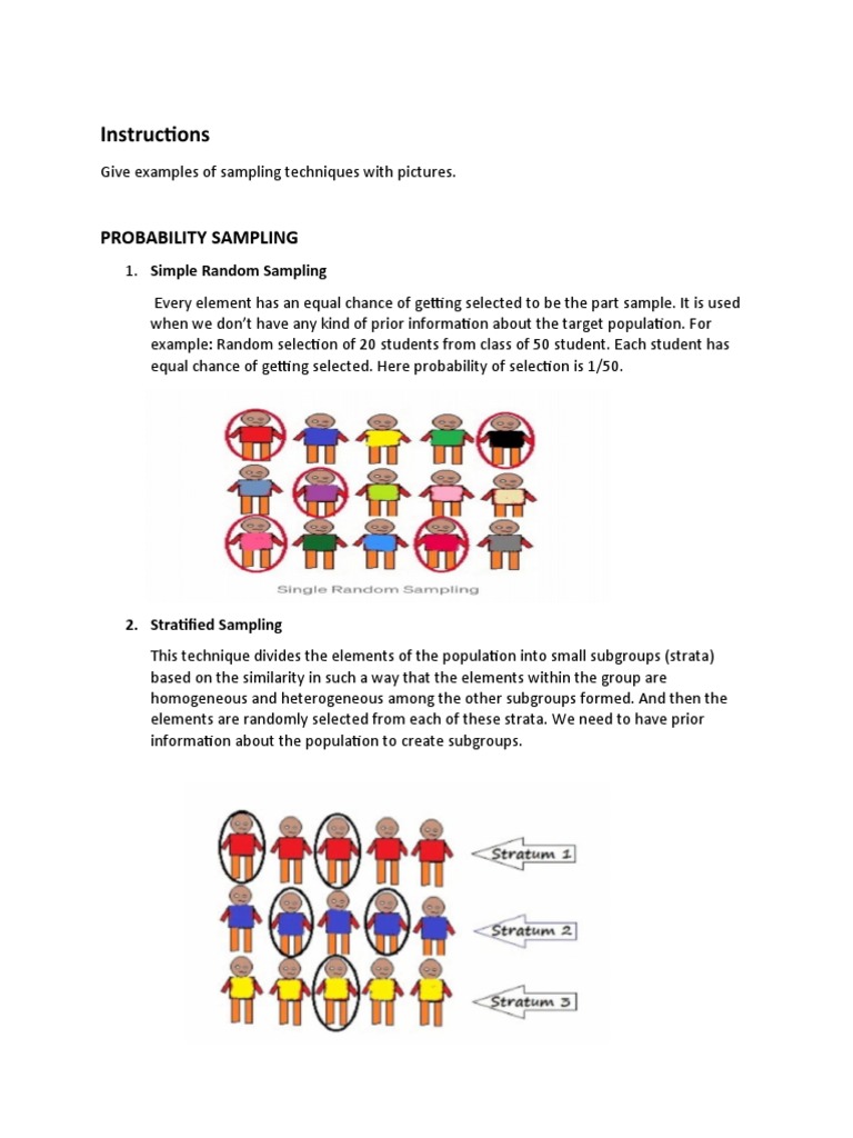 Instructions: Probability Sampling | PDF | Sampling (Statistics) | Research Methods