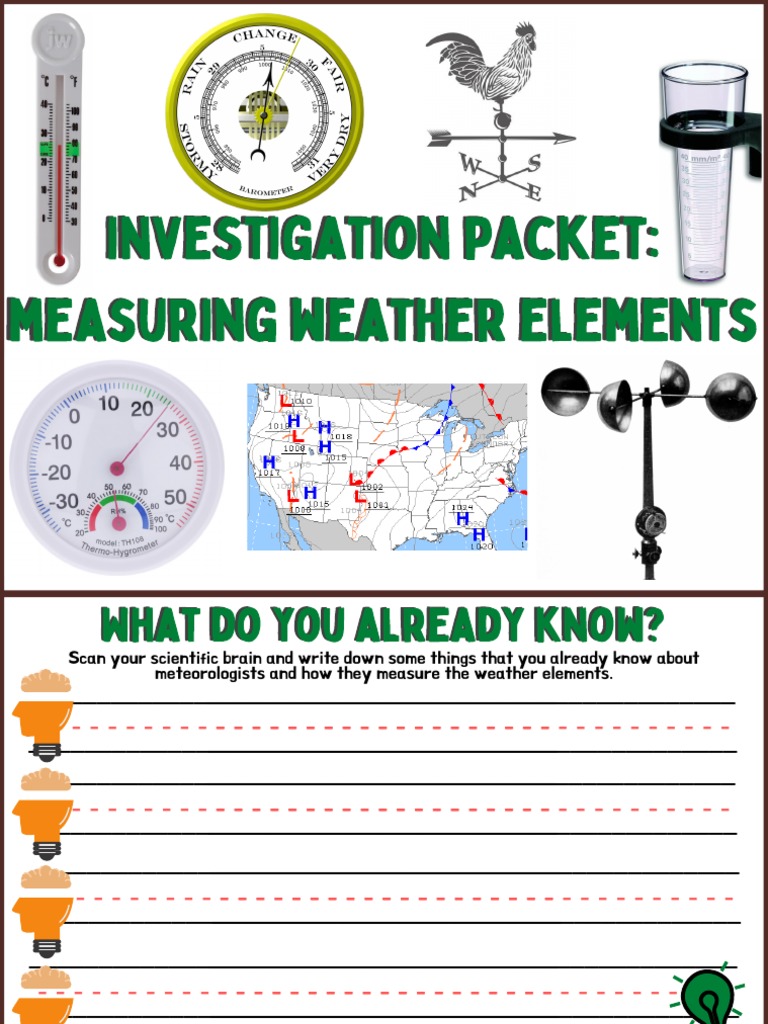 Measuring Weather Elements Investigation Packets L2 | PDF | Atmospheric ...