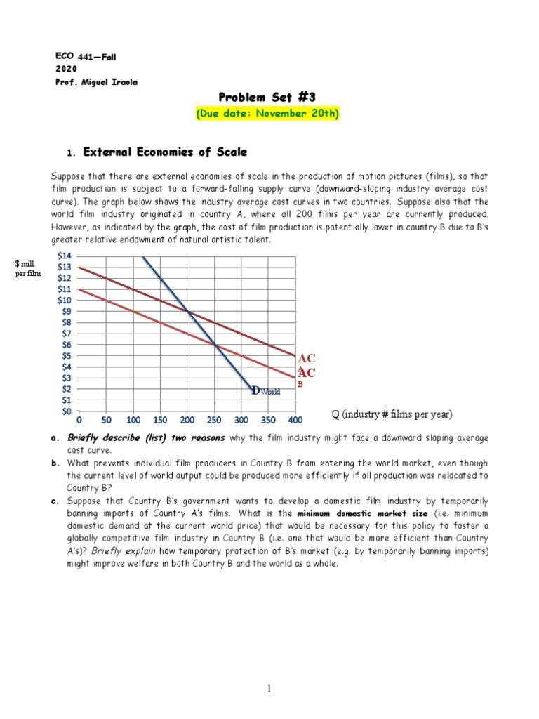 Problem Set 3 Fall 2020 | PDF | Tariff | Economic Surplus