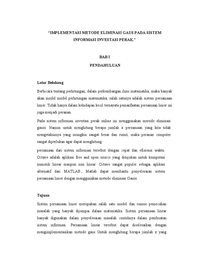 Eliminasi Gauss | PDF