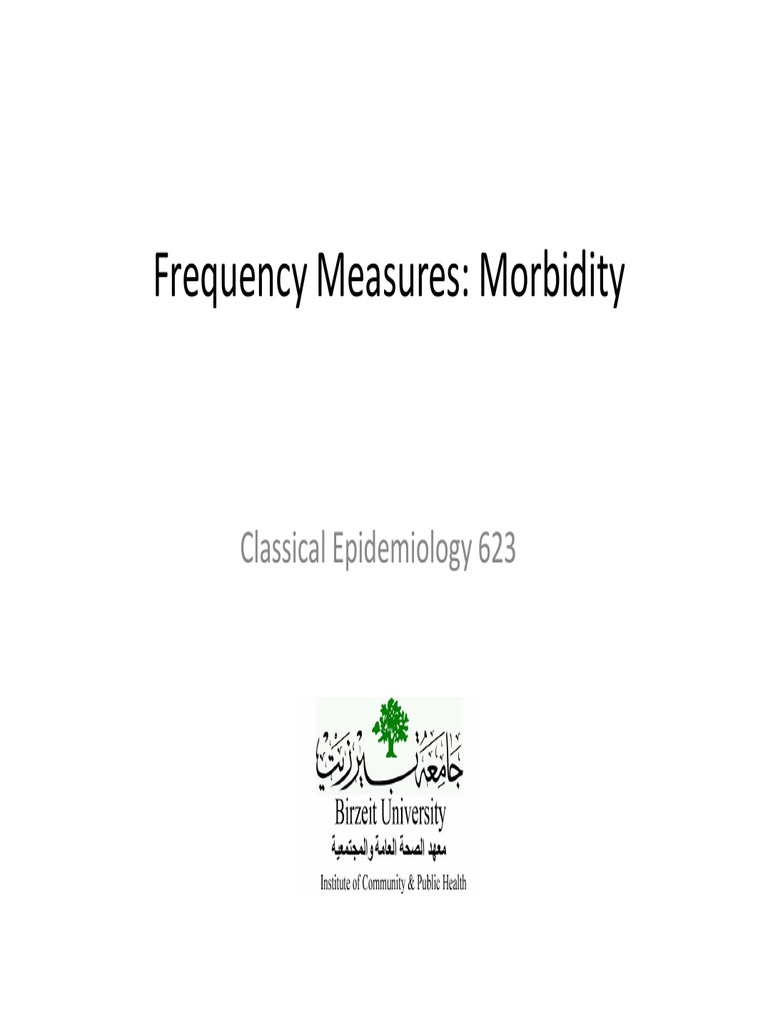 Frequency Measures: Morbidity: Classical Epidemiology 623 | PDF ...