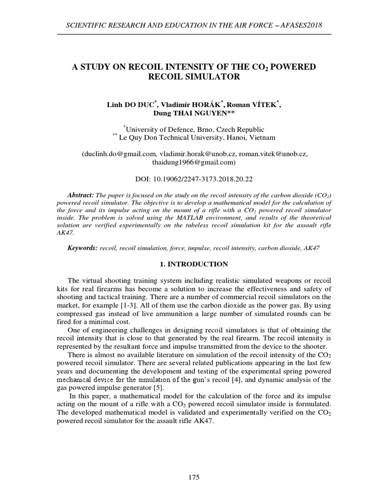 A Study On Recoil Intensity of The Co Powered Recoil Simulator | PDF ...