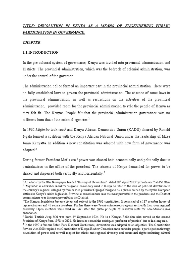 Kenyan Devolution: Public Participation | PDF | Public Participation ...