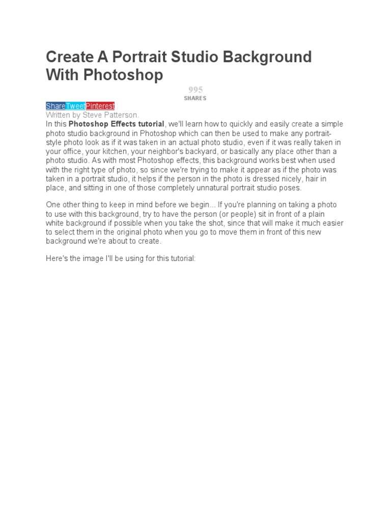 Create A Portrait Studio Background With Photoshop | PDF | Adobe ...