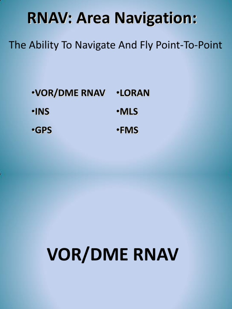 Point-to-Point Navigation: An Overview of RNAV Systems and Technologies for Flexible Routing ...