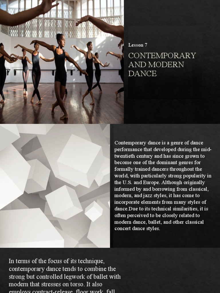 Lesson 7 Contemporary And Modern Dance Pdf Performing Arts Dances