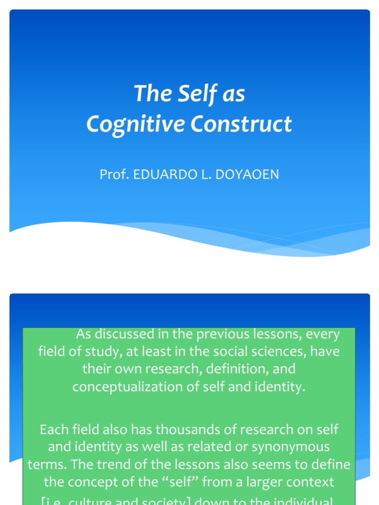 The Self As Cognitive Construct | PDF | Self Esteem | Self
