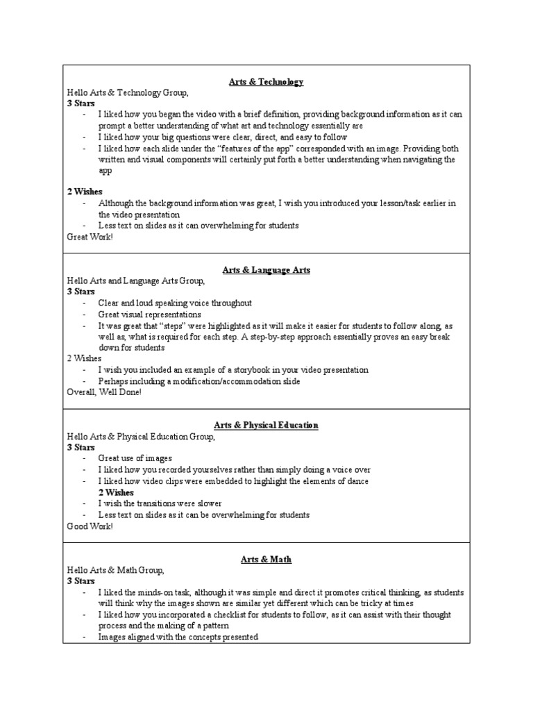 Stars Wishes Groups Presentation | PDF | Video | Physical Education