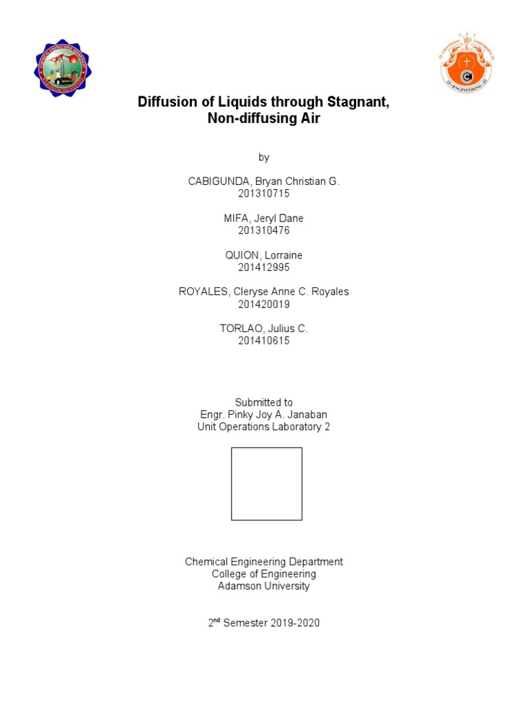 Experiment 1 - DIFFUSIVITY | Download Free PDF | Diffusion | Gases