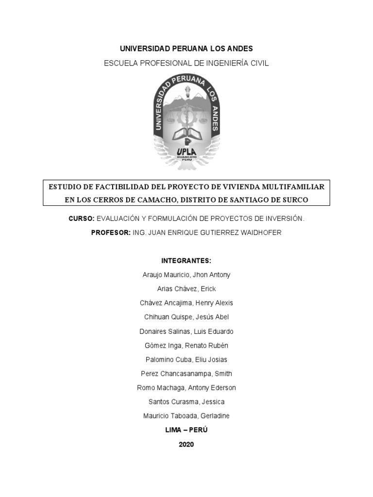 Estudio De Factibilidad Del Proyecto Pdf Otorgar Dinero Presupuesto