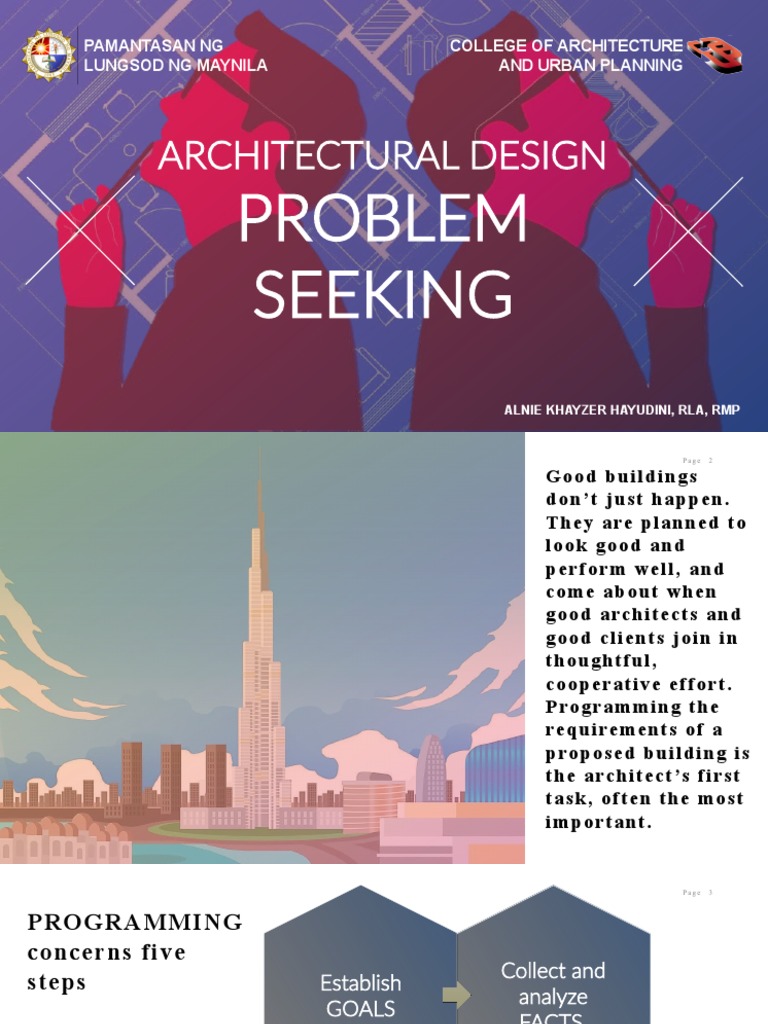 Architectural Design 1 - Lecture 10 - Problem Seeking | PDF | Concept ...