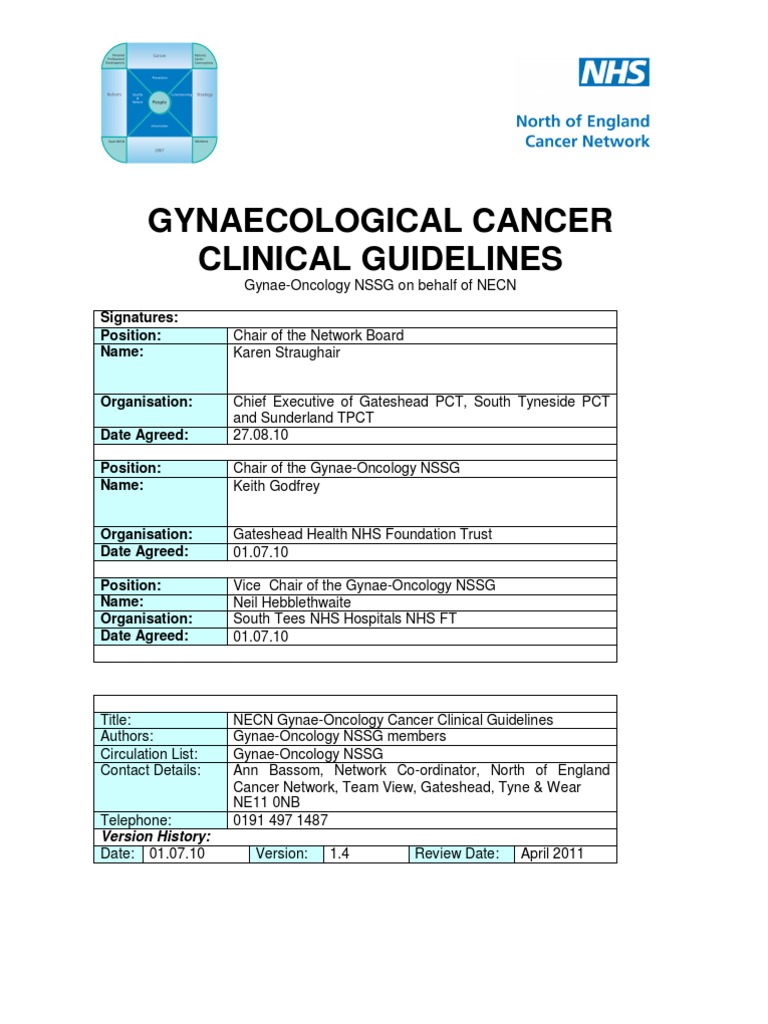 Gynaecological Clinical Guidelines - NHS | PDF | Radiation Therapy ...