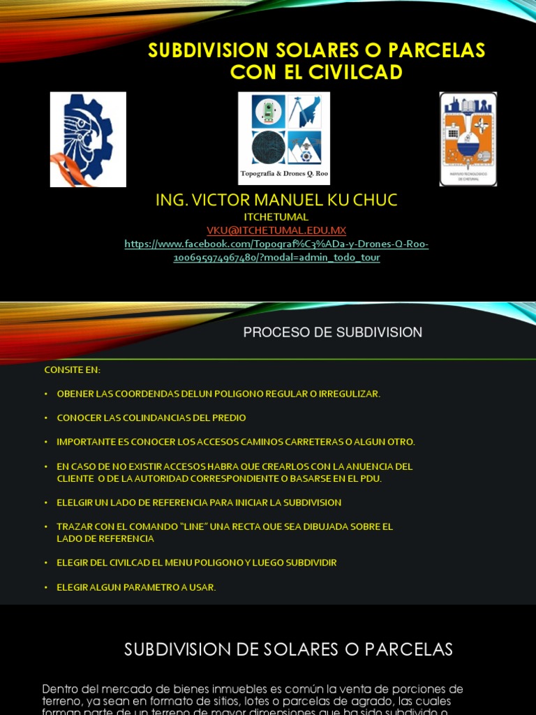 Procedimientos para la subdivisión de predios mediante el software ...