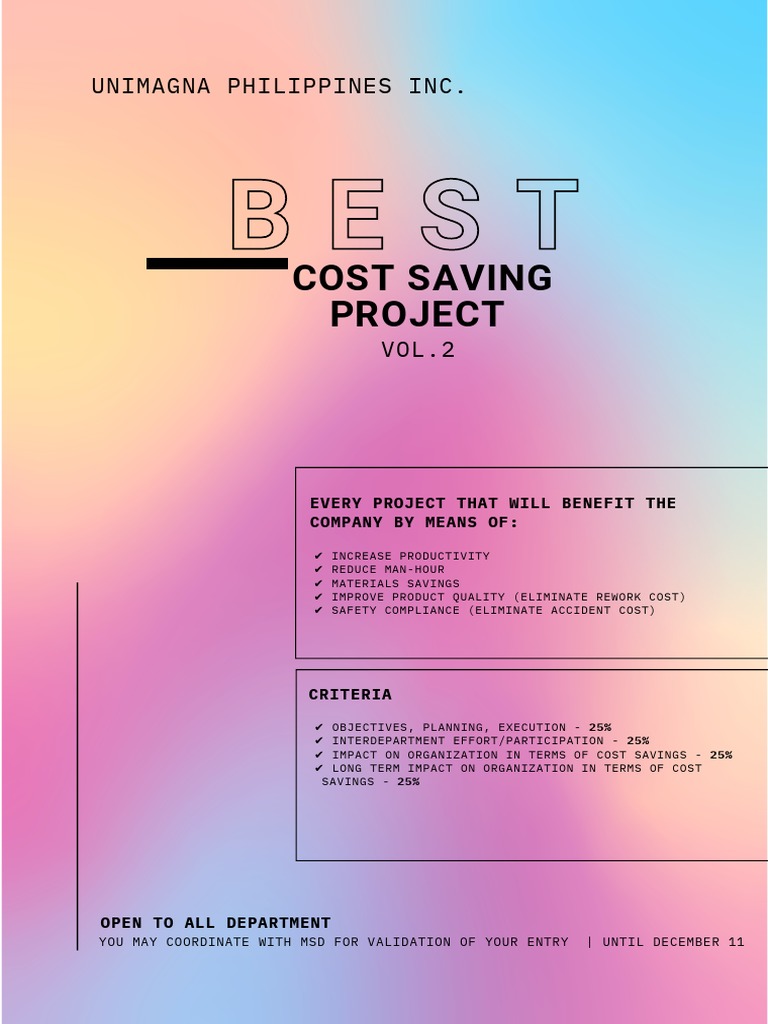 Best Cost Saving Project v.2 - Draft | PDF