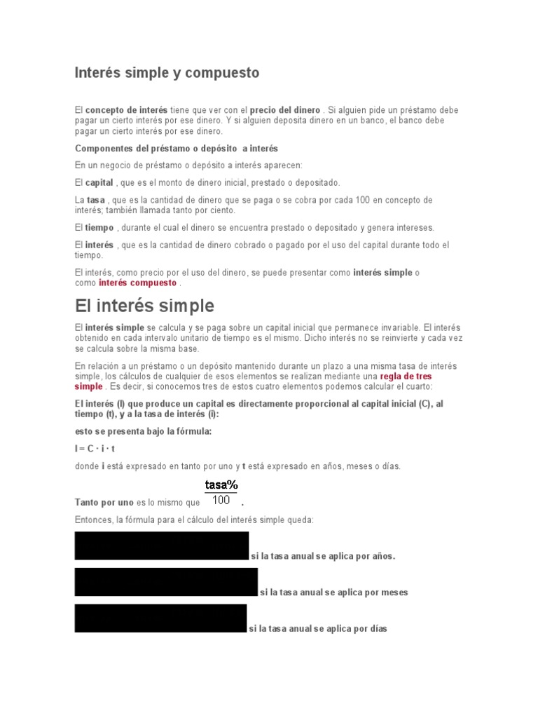 Interes Simple y Compuesto | PDF | Interés compuesto | Interés