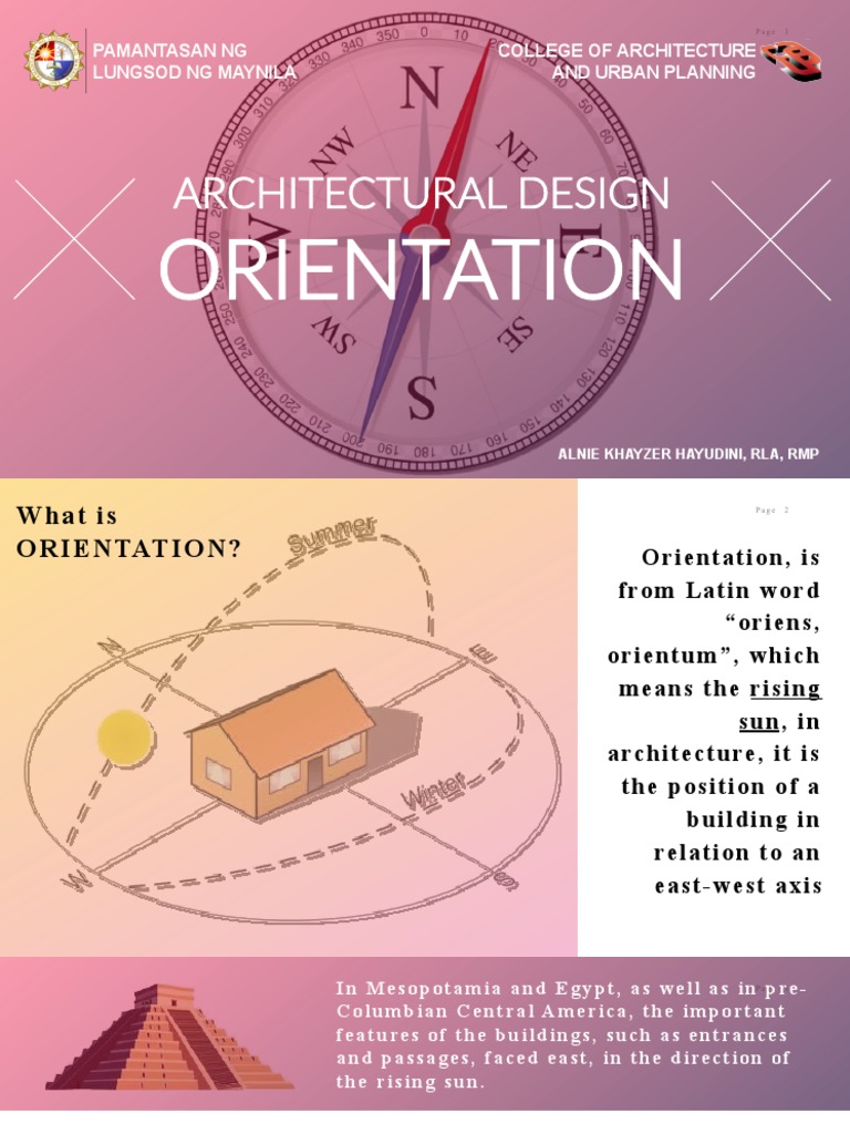 Architectural Design 1 - Lecture 17 - Orientation | PDF | Window ...
