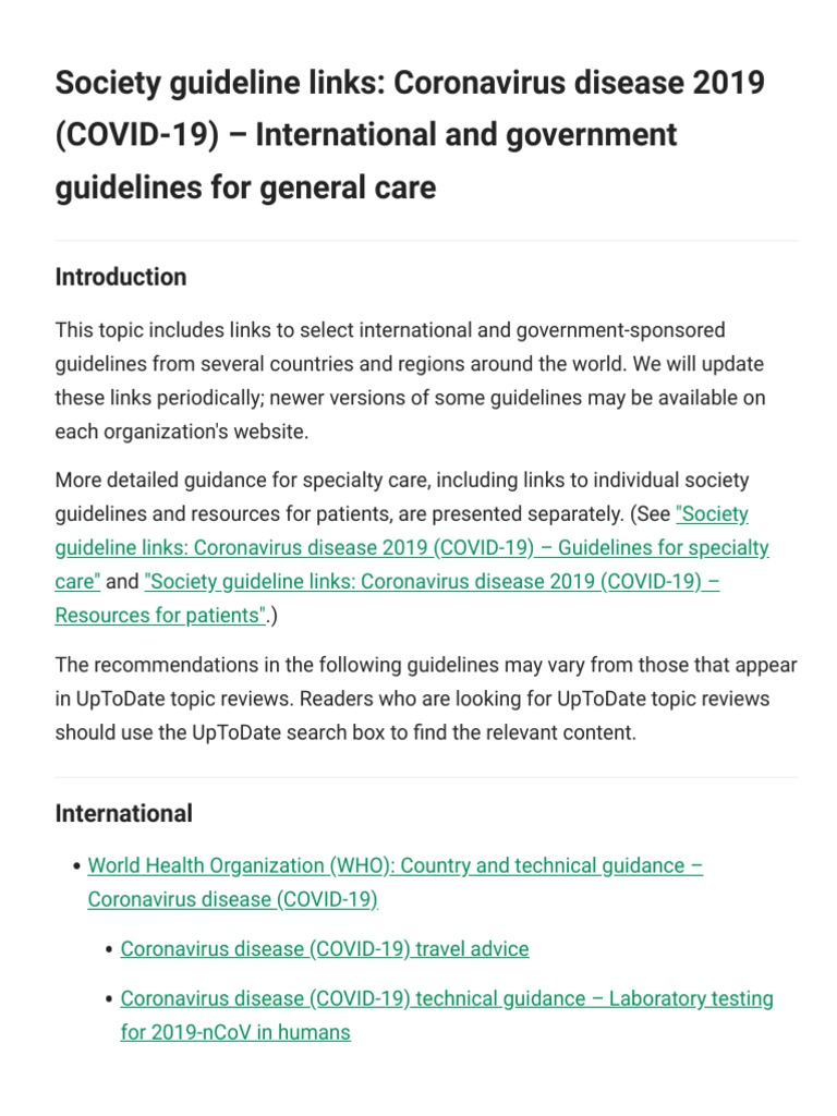 Society Guideline Links: Coronavirus Disease 2019 (COVID-19 ...