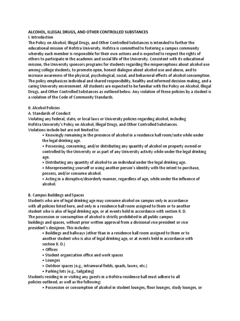 Alcohol, Illegal Drugs, and Other Controlled Substances | PDF ...