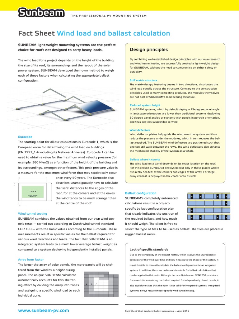 Wind Load and Ballast Calculation: Fact Sheet | Download Free PDF ...