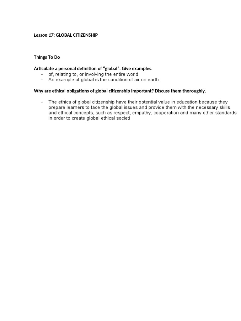 1.9 Lesson 17 Contemporary World | PDF | Career & Growth