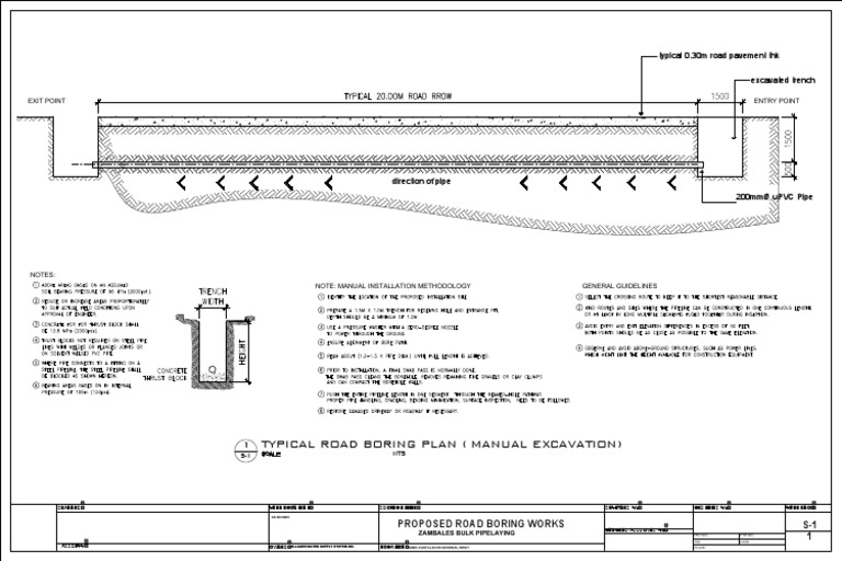 Typical Road Boring Plan (Manual Excavation) | PDF | Water | Nature
