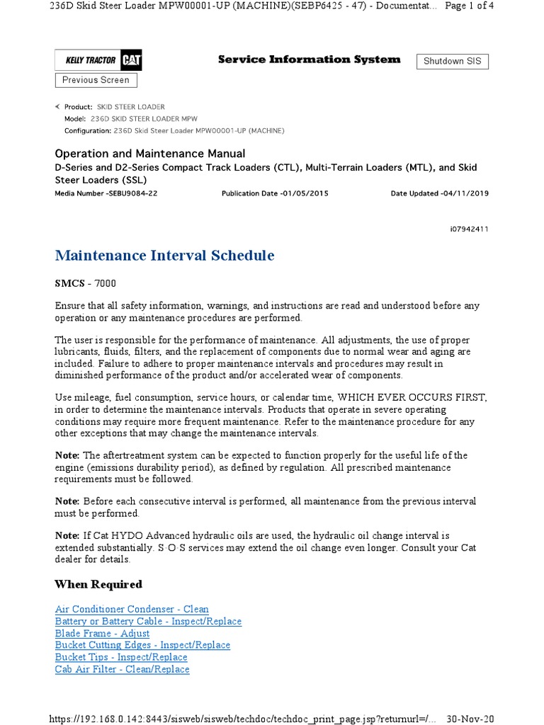 Maintenance Interval Schedule: When Required | PDF | Bearing ...