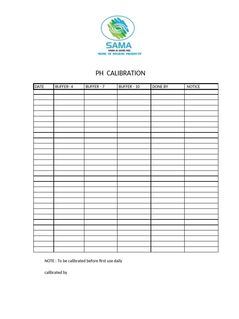 PH Calibration: Date Buffer-4 Buffer - 7 Buffer - 10 Done by Notice | PDF